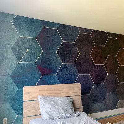 Dark Hexagon Geometric Wallpaper Self Adhesive Peel and Stick Wall ...
