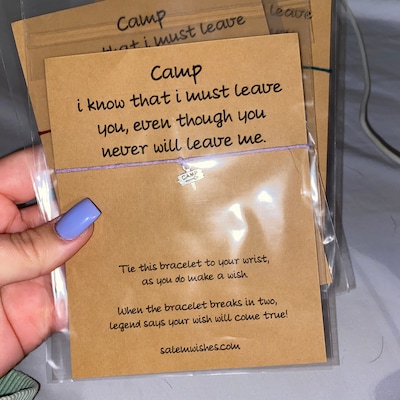 Summer Camp Gift, Camp Wish Bracelet, Camping Gift, Sleep Away Camp ...
