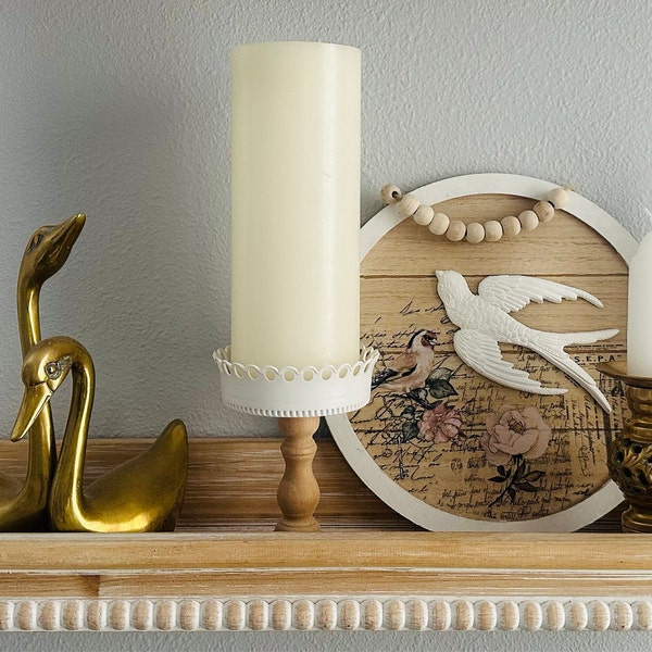 Brass Vintage Candlesticks Extra Tall at 18'' and 18 1/4" With Pedestal ...