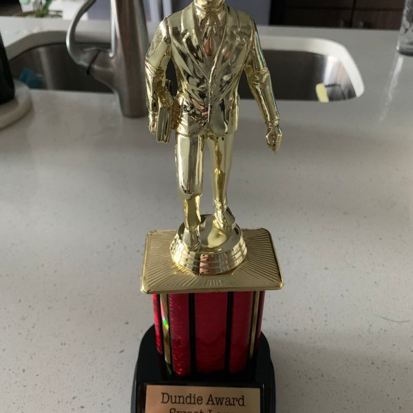 Custom Dundie Award – Personalized Office Trophy – Funny Employee Award ...