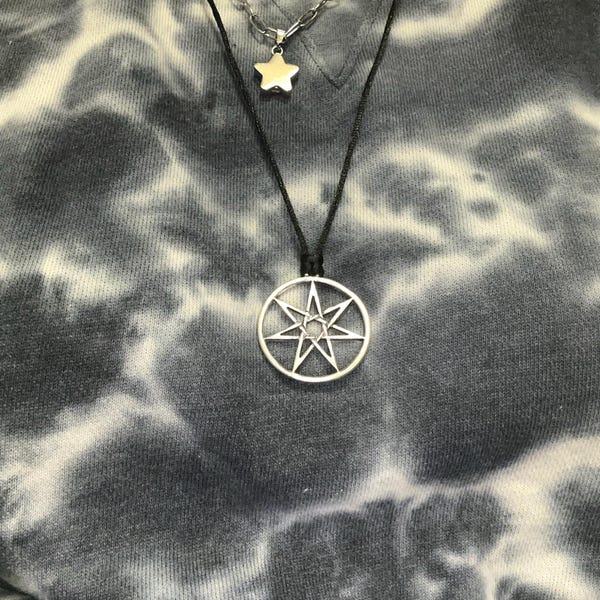 Septagram Necklace: Elven Star Pagan Witch Magic Pendant - Etsy