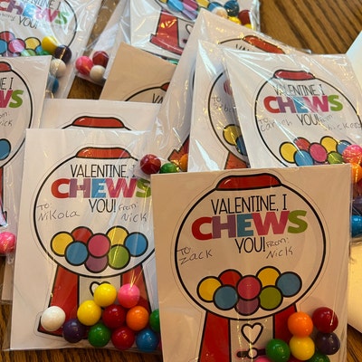 Printable Gumball Machine Valentines, Instant Download I Chews You ...