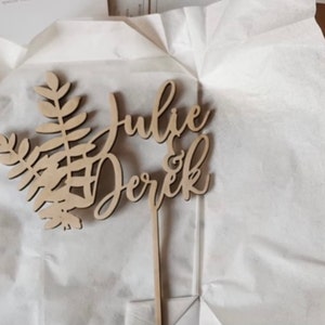 Custom Wedding Cake Topper Floral Wedding Cake Topper Fern - Etsy