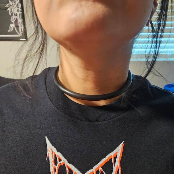 8mm Matte Black Titanium Eternity Collar, Locking Infinity Collar for ...