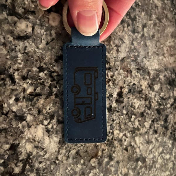 Custom RV Leather Keychain, Personalized Motorhome Key Chain, Travel ...