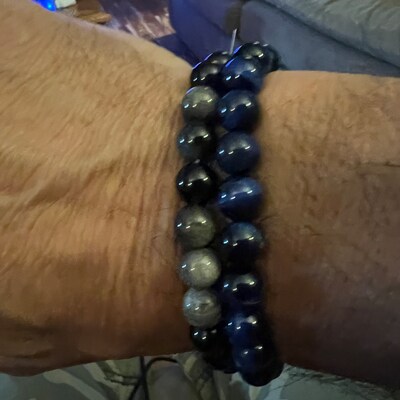 Obsidian Stone Anklet Bracelet Natural Black Gemstone Crystal Braided ...