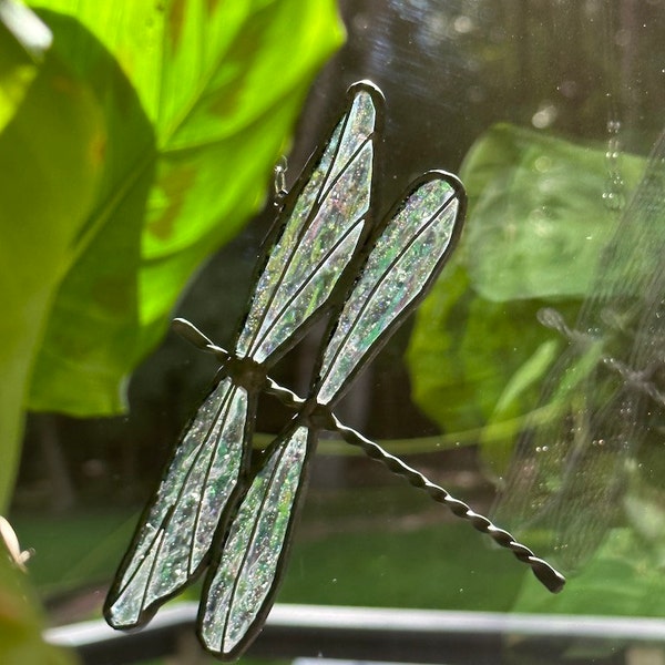 Dragonfly Window Decoration, Dragonfly Suncatcher, Unique Dragonfly Gift, Glass Art, Lucky ...