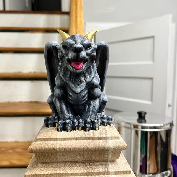 Gargoyle Wooden Statue, Small Gothic Imp, Gargoyle Finial Bed Post ...