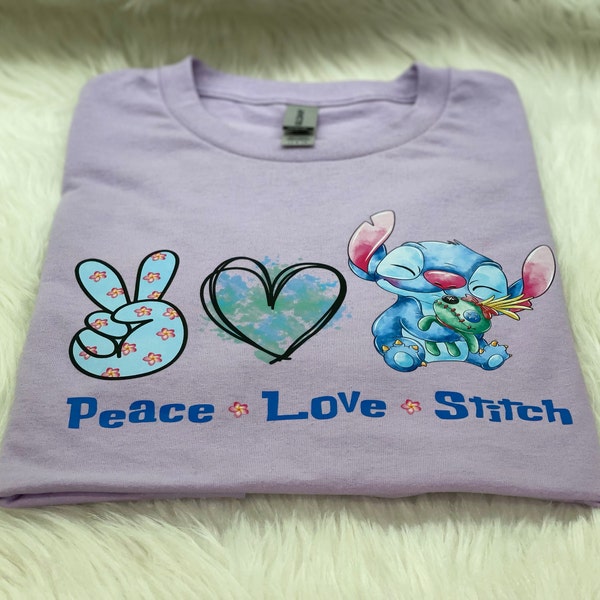 Peace Love Stitch, PNG 300dpi, Digital File, Watercolor, Instant ...