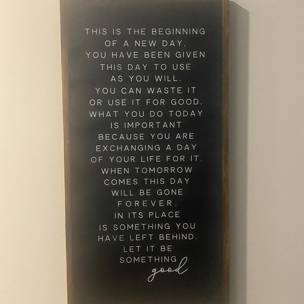 One Day Sign- Motivational Sign- Religious Sign- Large Sign- Vertical ...