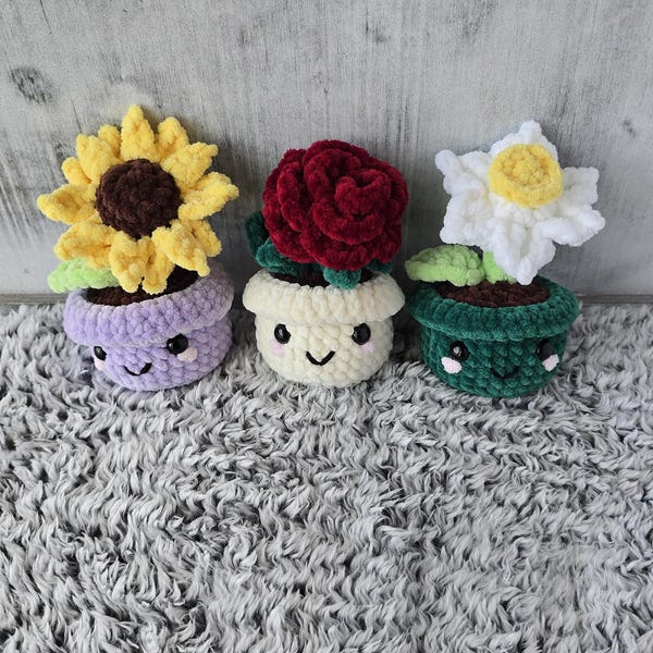Mini Potted Flower Friends PDF Crochet Pattern (crochet Flowers ...