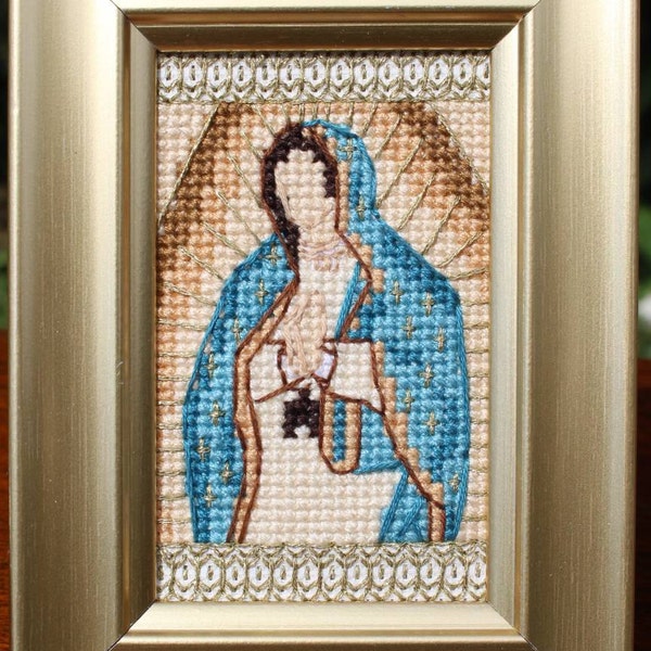 Virgin of Guadalupe Mini Cross Stitch Pattern, Catholic Embroidery Art ...