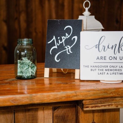 Drinks Are on Us Open Bar Sign for Wedding and Special Events. - Etsy