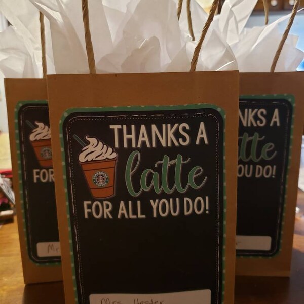 INSTANT DOWNLOAD Starbucks Gift Card Teacher Appreciation Gift, Teacher ...