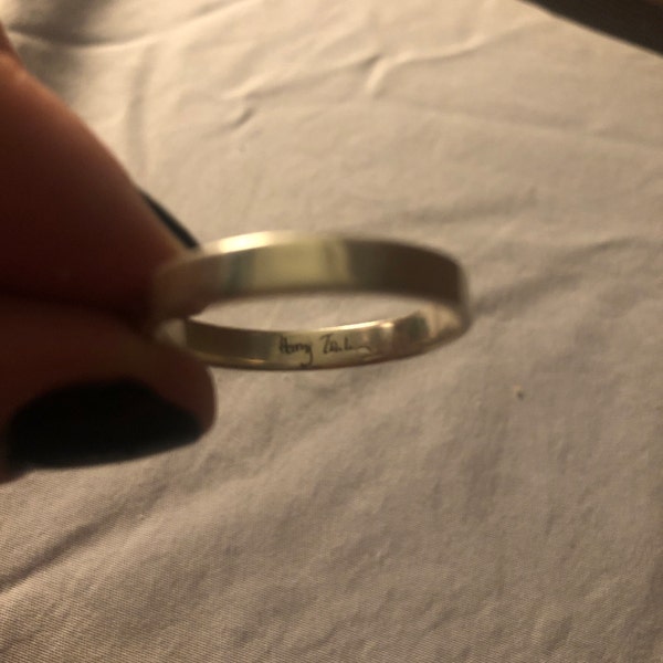Personalized Handwriting Ring,actual Handwriting Band Ring,anniversary Gift,wedding Band,unisex ...