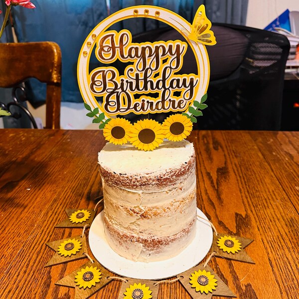Sunflower Cake Topper| Sunflower Birthday| Sunflower Party| Sunflower ...
