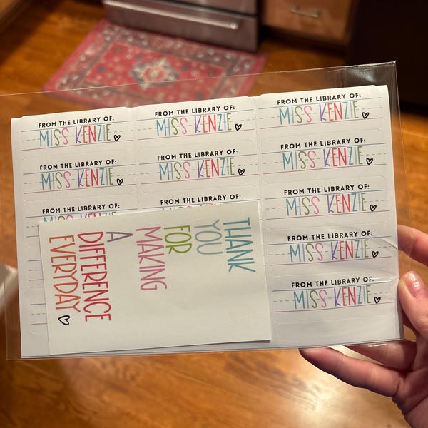 Personalized Teacher Name Stickers: Book Labels (2.6” X 1”) - Etsy