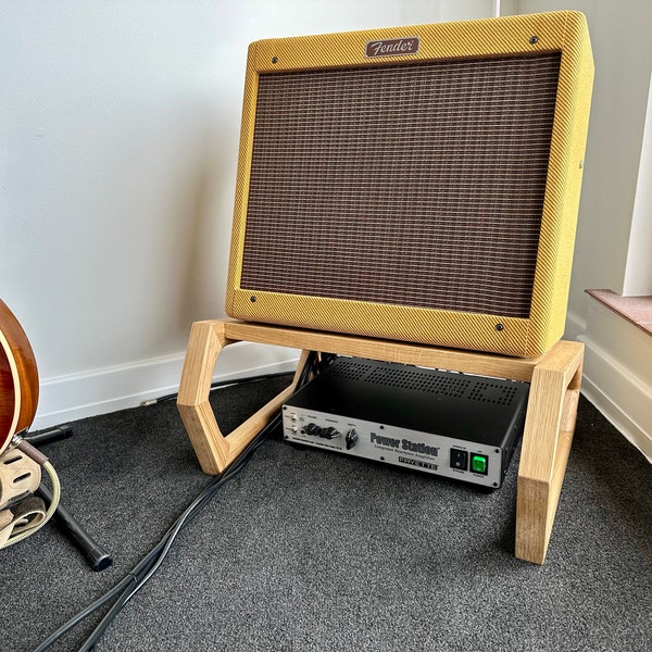 Natural Deluxe Amp Stand: Handmade Angled Solid Wood Guitar Amplifier ...
