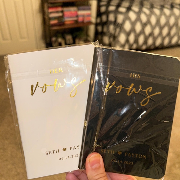 Custom Gold Foil Vow Book Set, Wedding Vow Books, His and Hers Vows ...