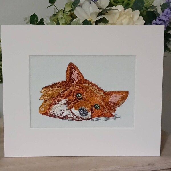 Long Stitch Fox Head Machine Embroidery Design - 4 Sizes - Etsy