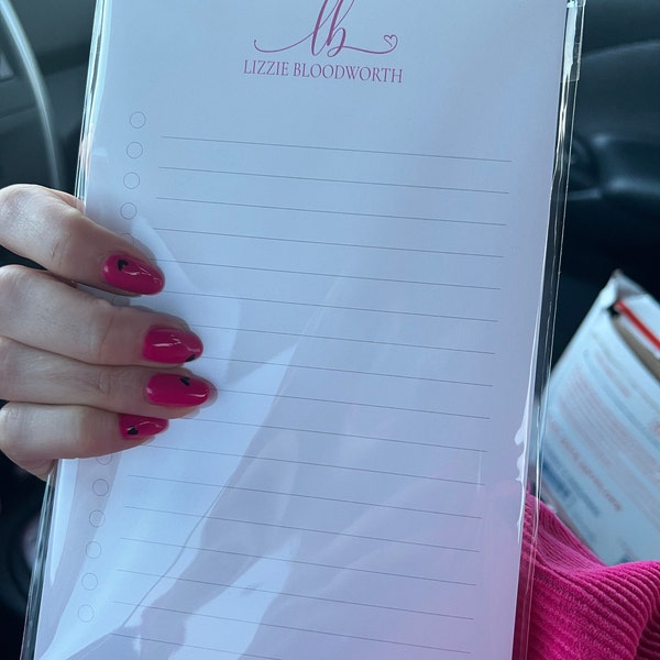 Personalized Monogram Notepad Stationery Desk Pad Elegant Custom ...