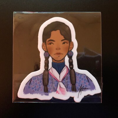Native American Girl Sticker Pueblo Indigenous Artist Gift - Etsy