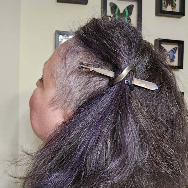 Hand Forged Twisted Hair Pin Hand Made by Blacksmith - Etsy