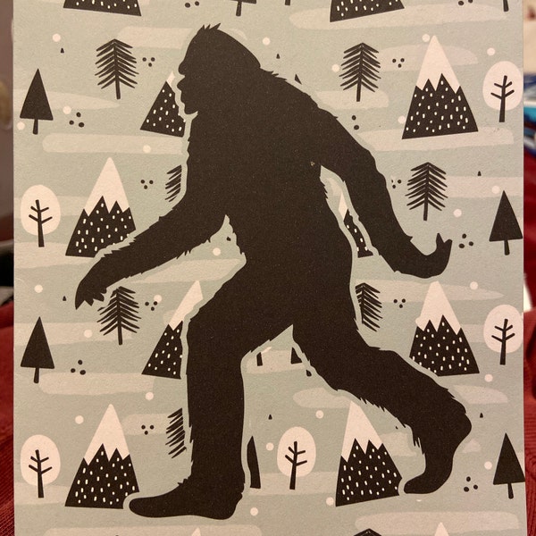 PNW Sasquatch Blank Greeting Card Bigfoot Card Yeti Themed Greeting ...