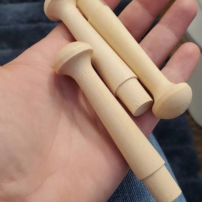 2 Pcs 2 USA Made Birch Hard Wood British Cabinet Pulls / Drawer Knobs ...