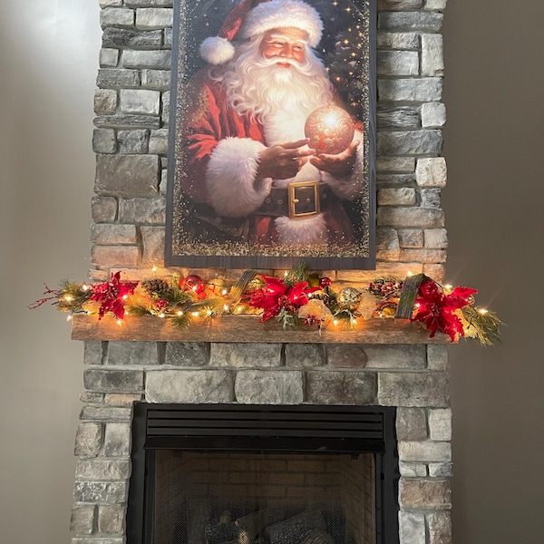 Santa Clause Christmas Canvas Wall Art Santa Picture Christmas Decor ...