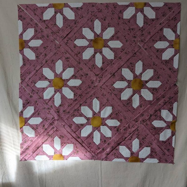 Daisy Spring Summer Garden Flower Quilt Block PDF Pattern- Instructions ...