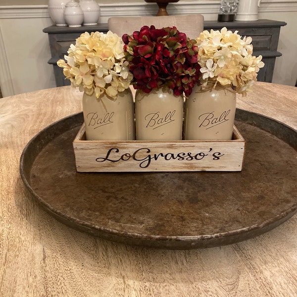 Personalized Engraved Tray With Optional Painted Mason Jars - Etsy