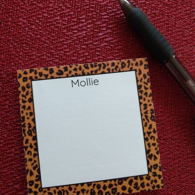 Personalized Sticky Notes With Custom Name and Cheetah Print Design ...