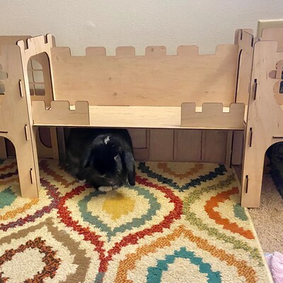 Wooden Rabbit House, Bunny сastle 2 Ramps - Etsy