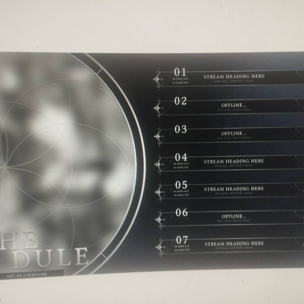 Gothic Cute Stream Schedule | Editable PSD Schedule | Dark Aesthetic ...