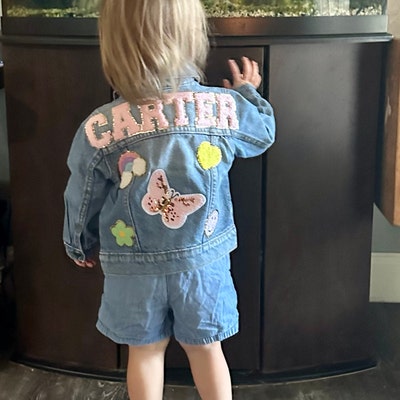 Personalized Girls Denim Jacket Crystal Jacket Name Jacket - Etsy