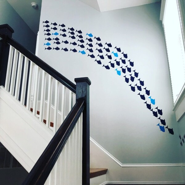 Fish Vinyl Wall Sticker Set - Art Decor Cute Waterproof Fishing Ocean ...