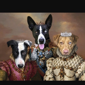 Royal Dog Portrait King Custom Painting With Pet Animal - Etsy