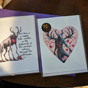 Wendigo Cryptid Valentines Day Card, Wendigo Art, Horror Valentines Day ...