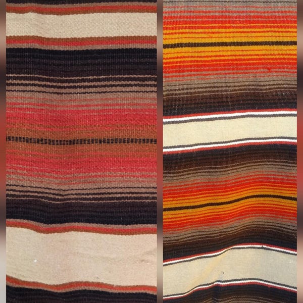 Serape Blanket Desert Chic Brown, Taupe, and Orange Mexican Blanket (82 ...