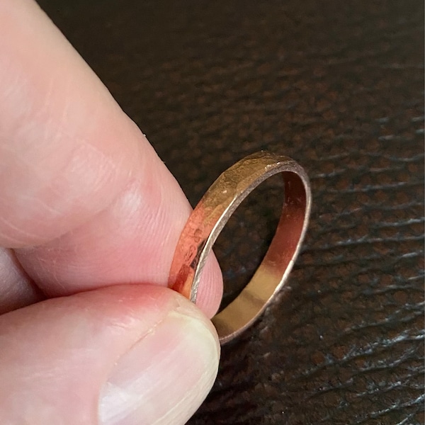 HAMMERED COPPER RING - Sparkling Ring - Boho Style Ring - Men Adjustable Ring - Ring for Husband ...