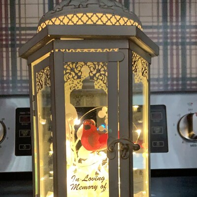 Cardinal Memorial Lantern, in Memory Of, Sympathy Gift, Loss of Loved ...