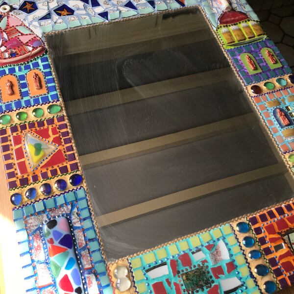 Unique Art Stained Glass Mosaic Mirror gaudi 2 Mirror and Multicolored ...