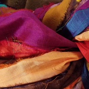 1 Oz Sari Silk Threads W/ribbon Pieces Free Shipping Journal - Etsy