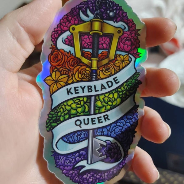 Keyblade Queer Holographic Sticker - Etsy