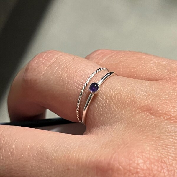 Ruby Ring/ 14k Gold Filled Stacking Ruby Ring/ Stackable/ Silver Ruby Ring/ Dainty Ring ...