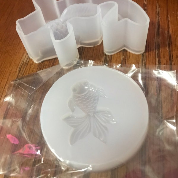 Cute Goldfish Silicone Mold - Pretty Goldfish Mold - Fish Shape Resin ...