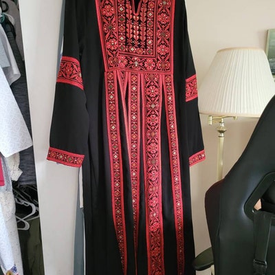 Palestinian Thobe Maxi Dress Tatreez Embroidery Six Strips - Etsy