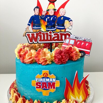 Fireman Sam Personalised Cake Topper - Etsy UK