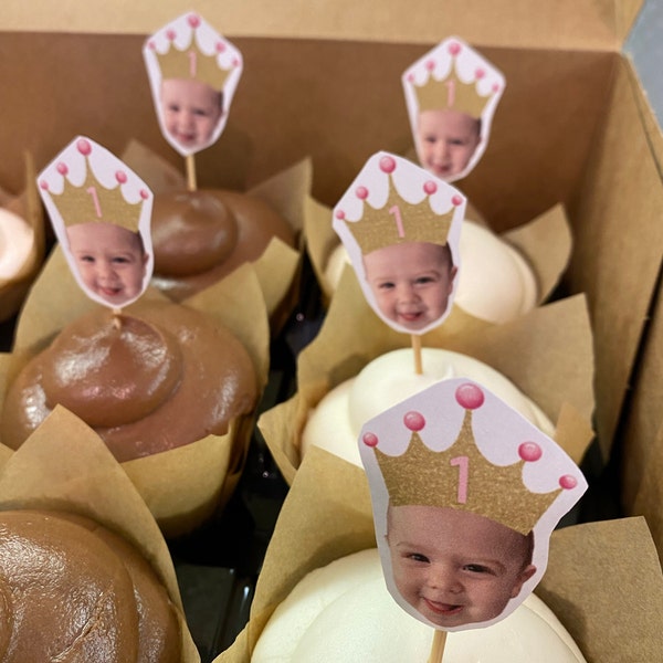 Crown Cupcake Toppers, Princess Cupcake Toppers, Princess Cake Toppers ...
